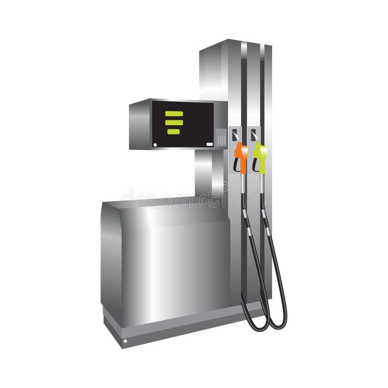 Gas Station. Vector 3d Illustration. Stock Vector - Illustration of ...