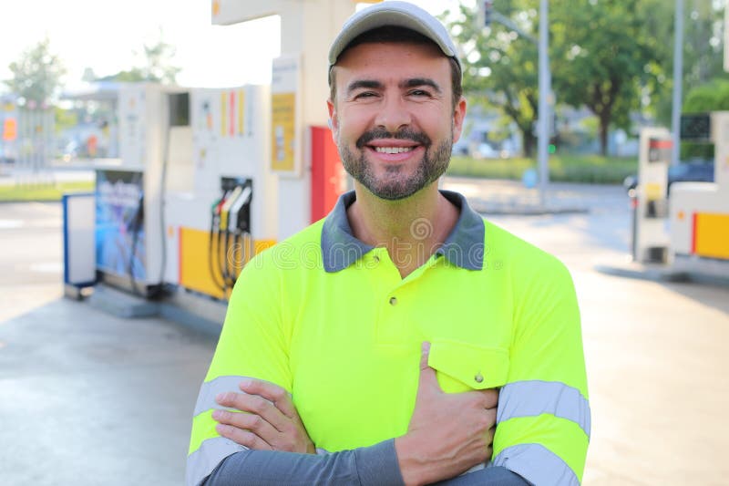 Gas Station Worker with Copy Space Stock Photo - Image of australian ...