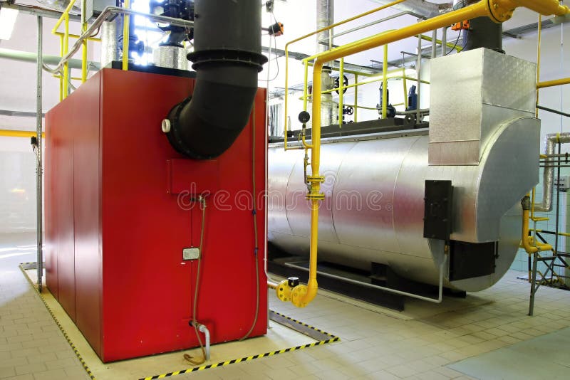 Gas steam boilers stock image. Image of open, measuring - 10733325