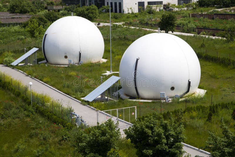 Gas storage spheres stock image. Image of chemical, safety - 30389437