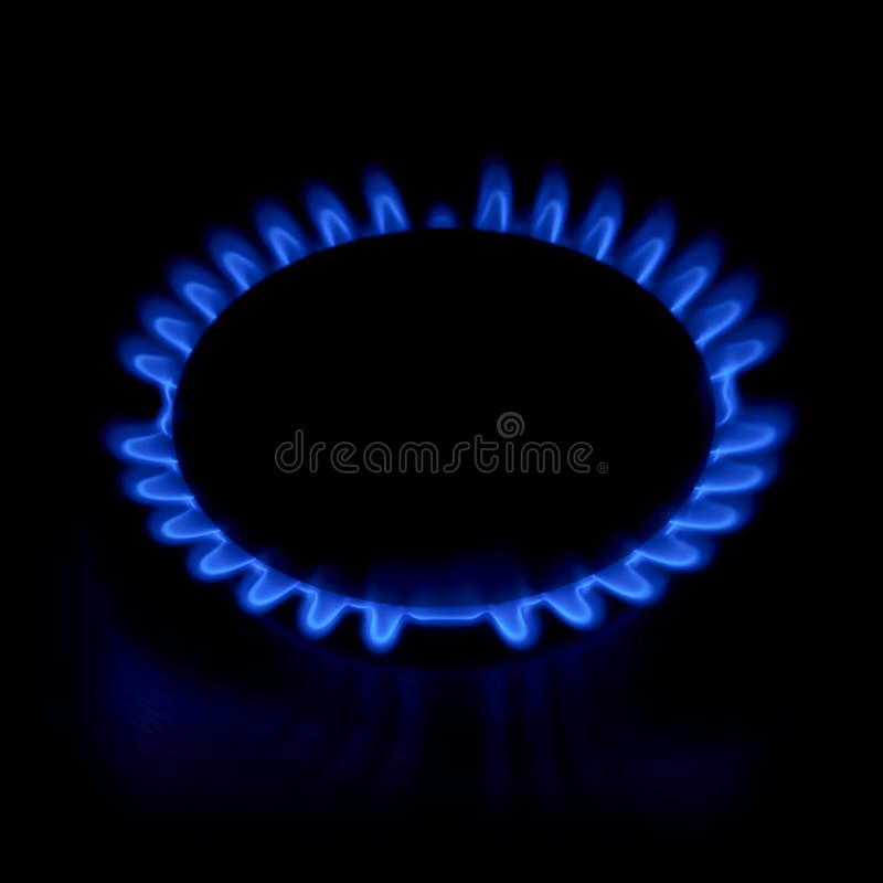 Gas stove as a blue fire stock image. Image of generation - 45812373