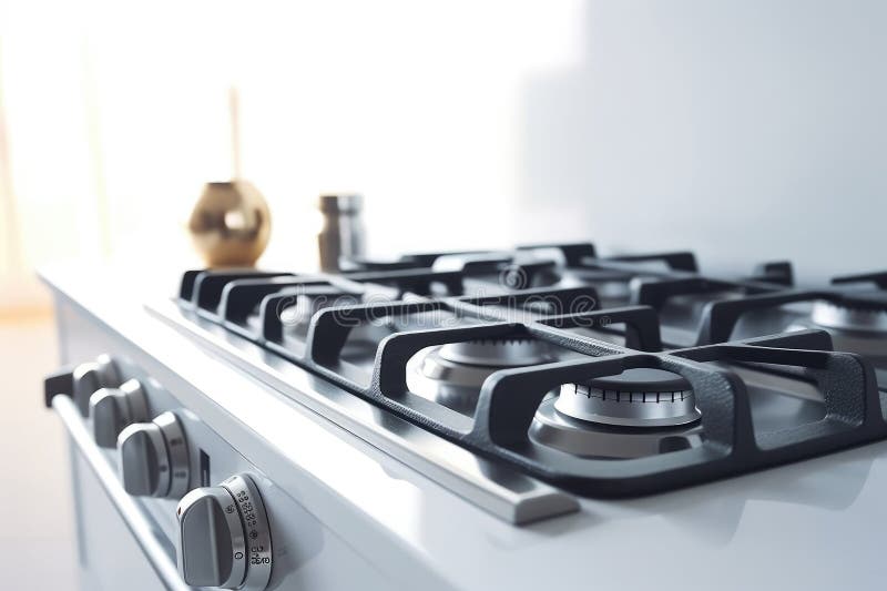 Gas Stove Close-up. Home and Cooking Concept AI Generated Stock ...