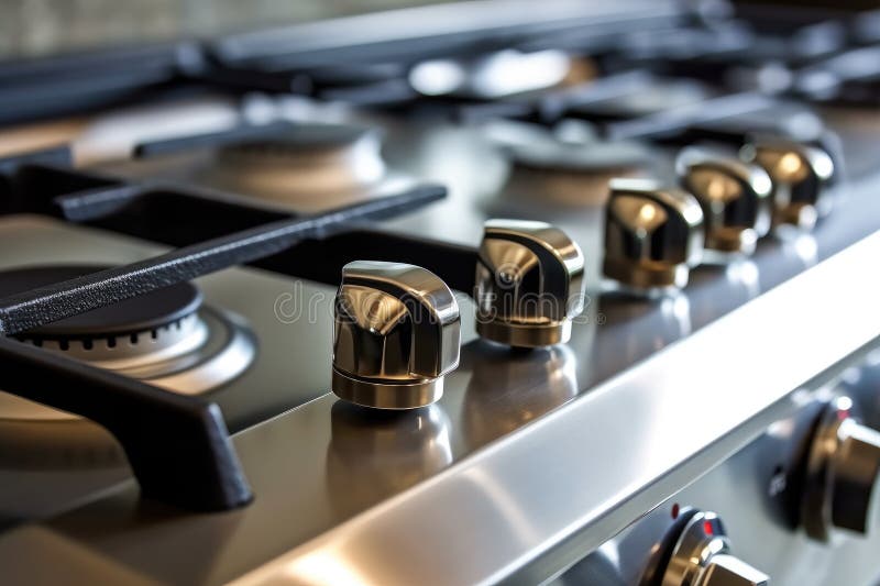 Gas Stove Close-up. Home and Cooking Concept AI Generated Stock ...
