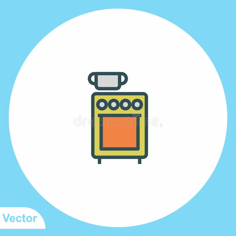 Gas Stove Flat Vector Icon Sign Symbol Stock Illustration ...