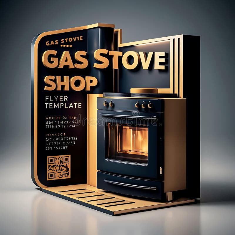 Gas Stove Flyer Banner Template Design Stock Illustration ...