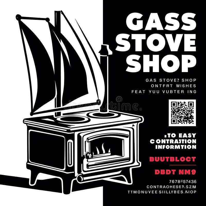 Gas Stove Flyer Banner Template Design Stock Illustration ...