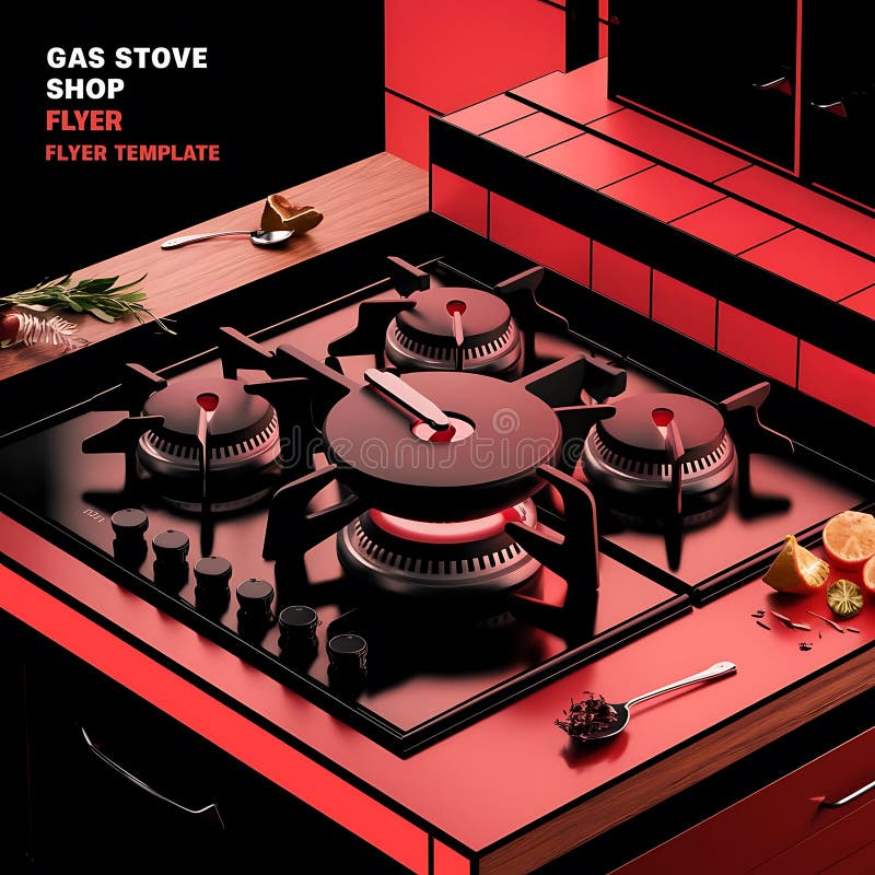 Gas Stove Flyer Banner Template Design Stock Illustration ...