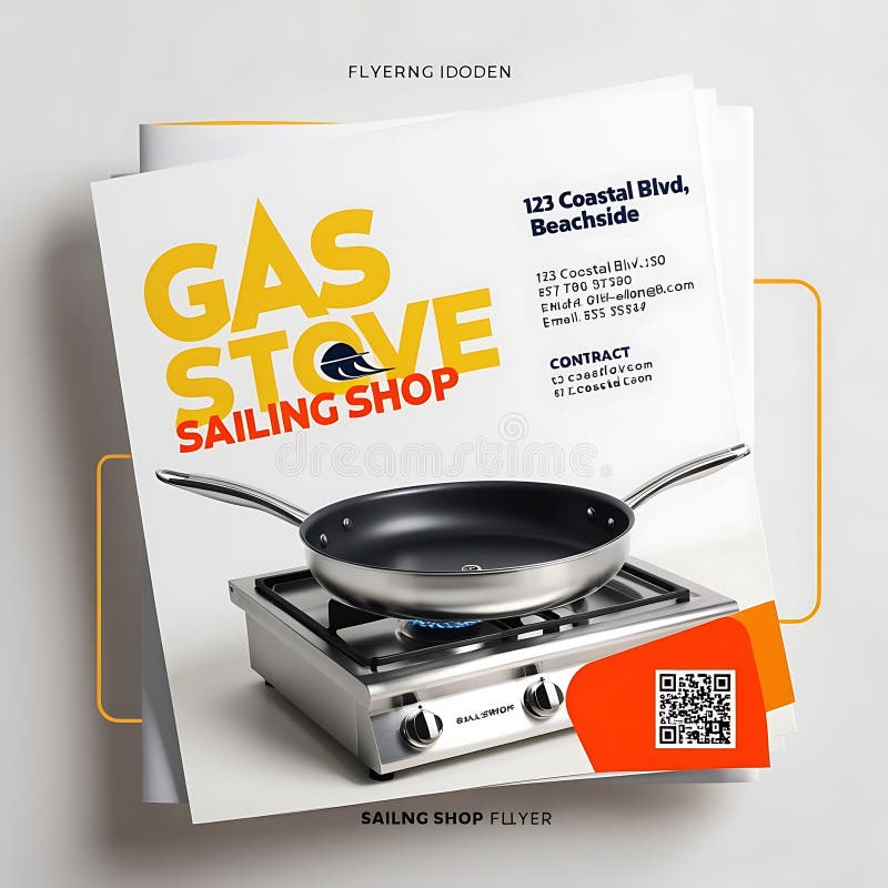 Gas Stove Flyer Banner Template Design Stock Illustration ...