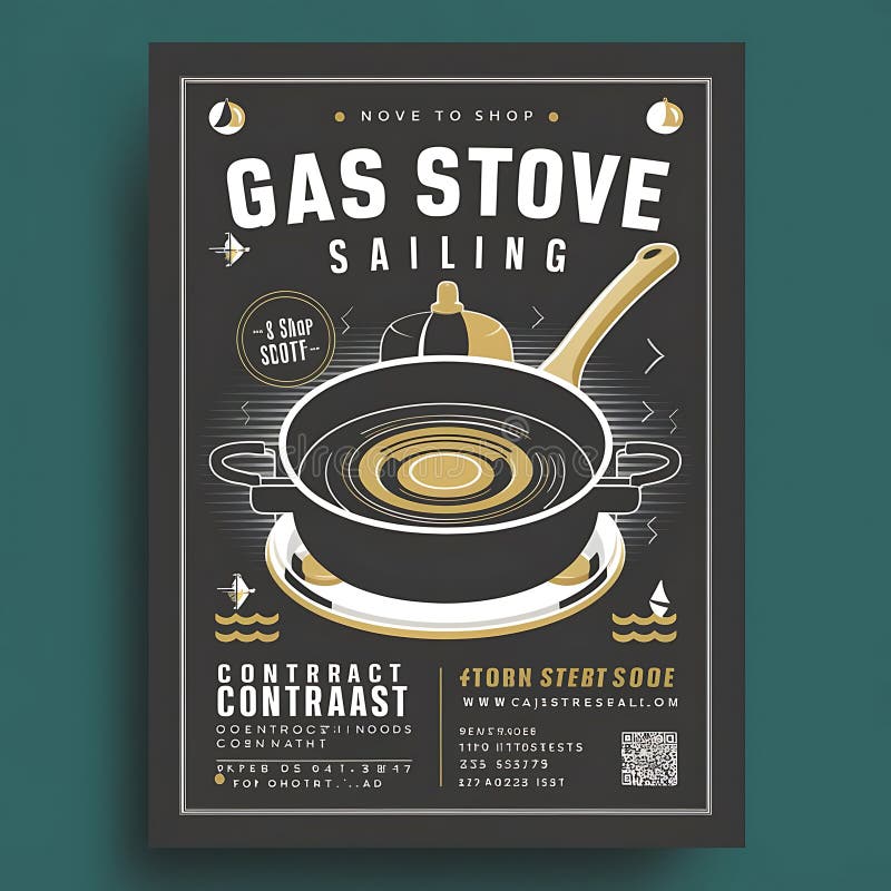 Gas Stove Flyer Banner Template Design Stock Illustration ...