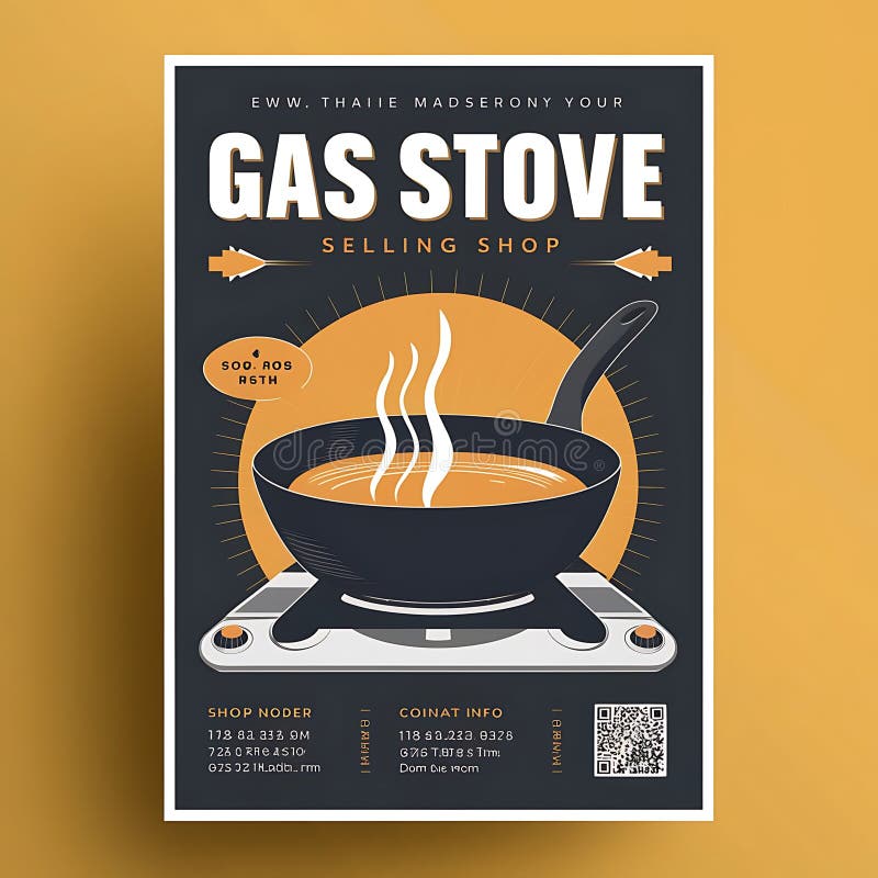 Gas Stove Flyer Banner Template Design Stock Illustration ...