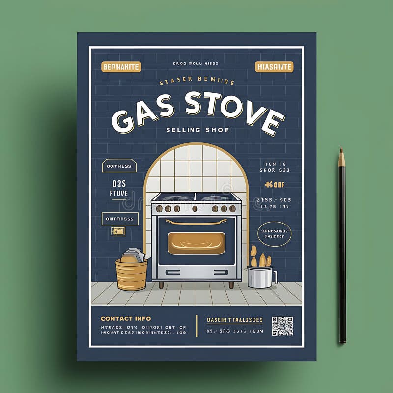 Gas Stove Flyer Banner Template Design Stock Illustration ...