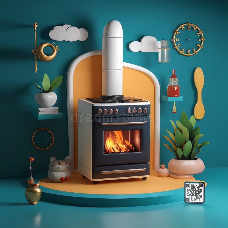 Gas Stove Flyer Banner Template Design Stock Illustration ...