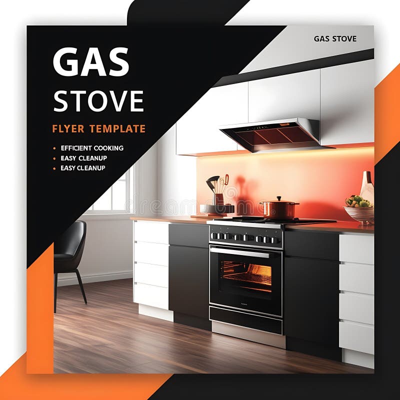 Gas Stove Flyer Banner Template Design Stock Illustration ...