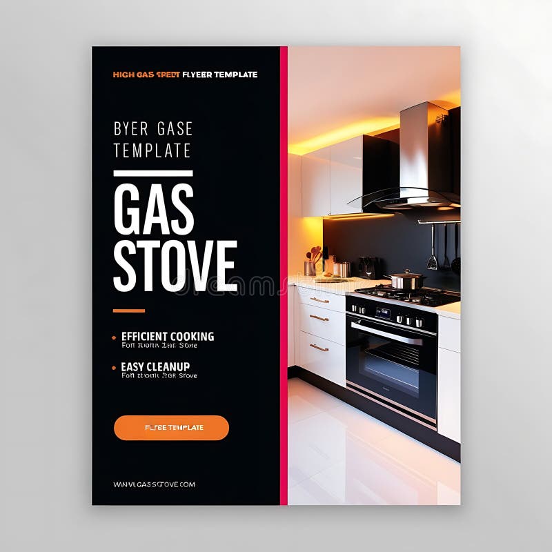 Gas Stove Flyer Banner Template Design Stock Illustration ...