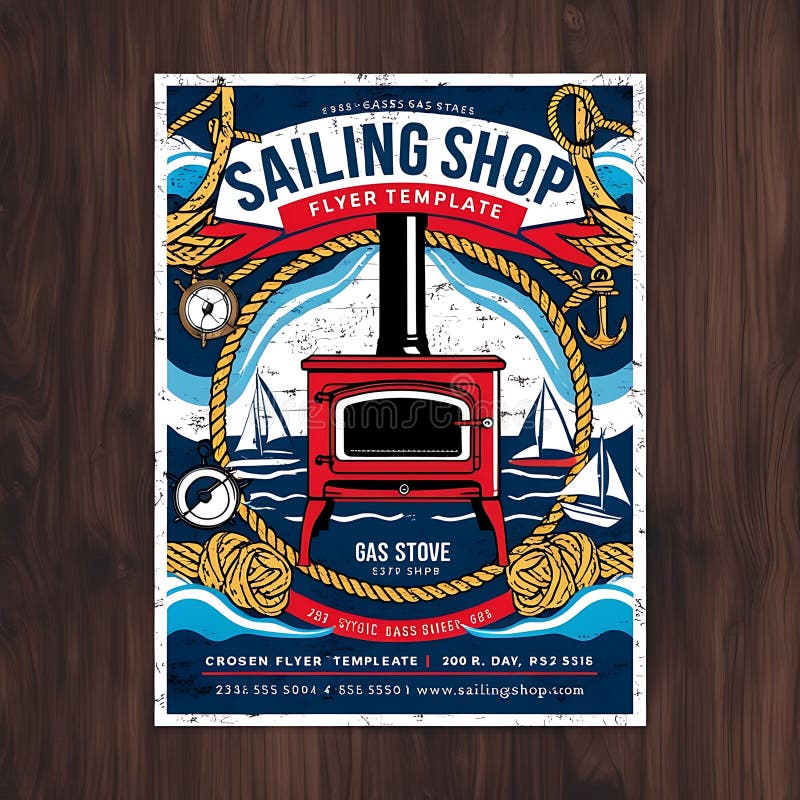 Gas Stove Flyer Banner Template Design Stock Illustration ...