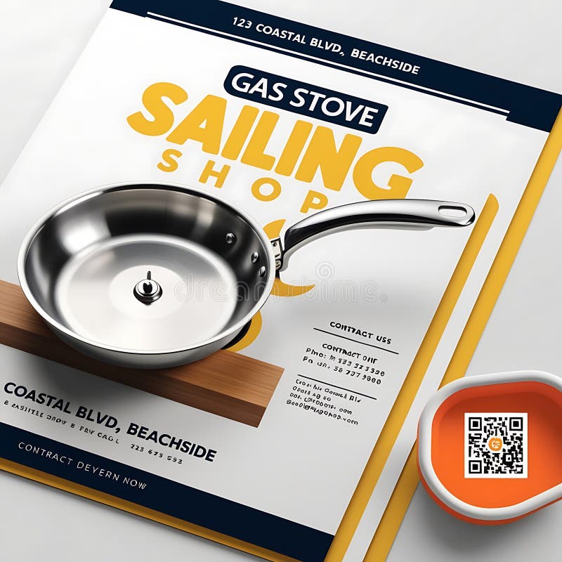 Gas Stove Flyer Banner Template Design Stock Illustration ...