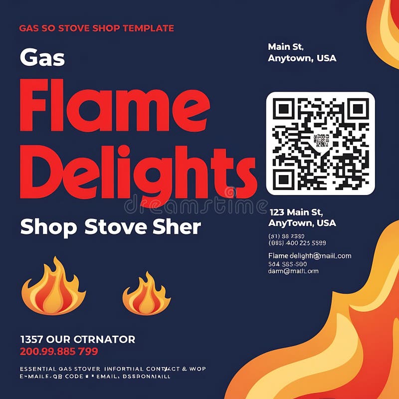 Gas Stove Flyer Banner Template Design Stock Illustration ...