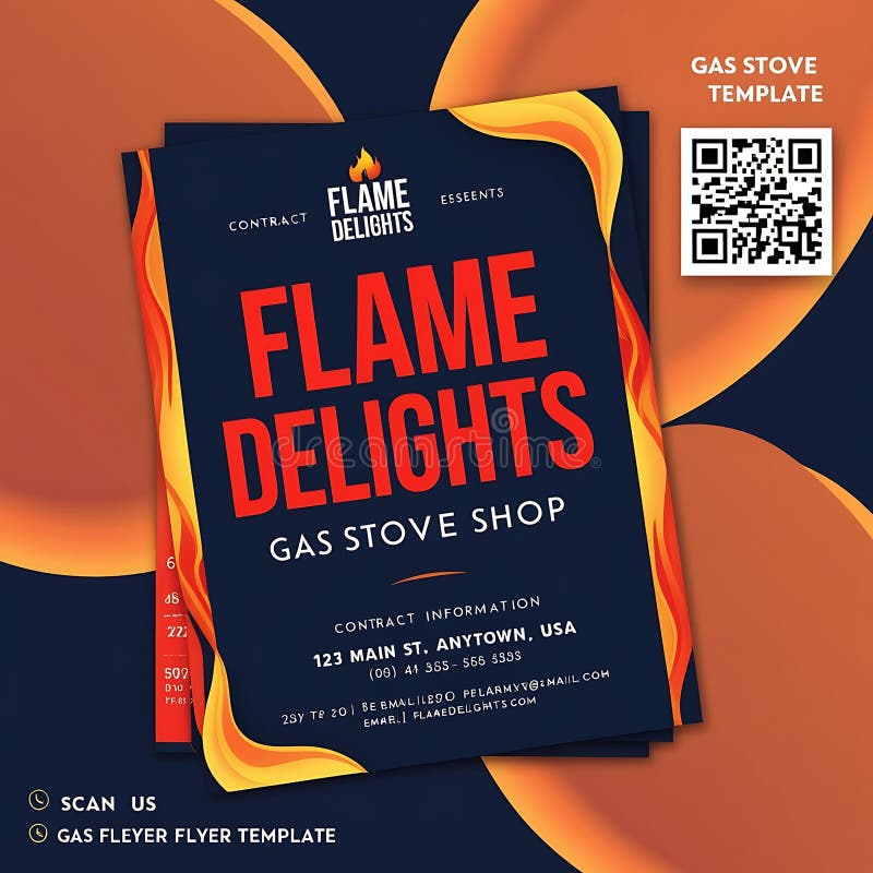 Gas Stove Flyer Banner Template Design Stock Illustration ...