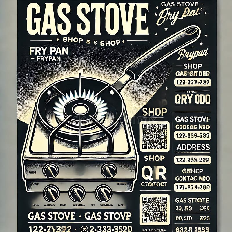 Gas Stove Flyer Banner Template Design Stock Illustration ...