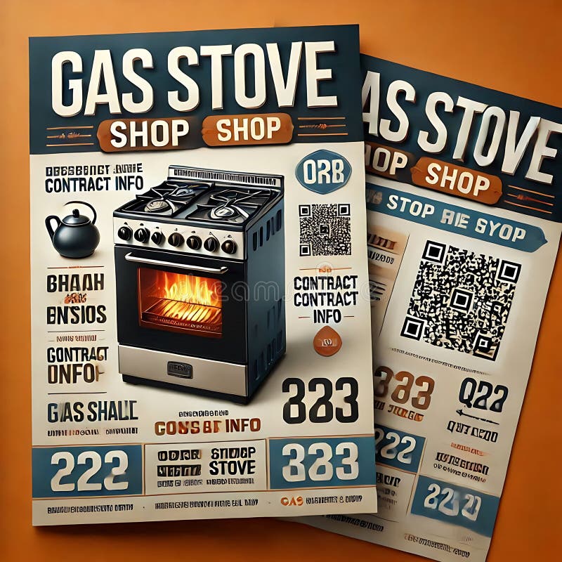 Gas Stove Flyer Banner Template Design Stock Illustration ...