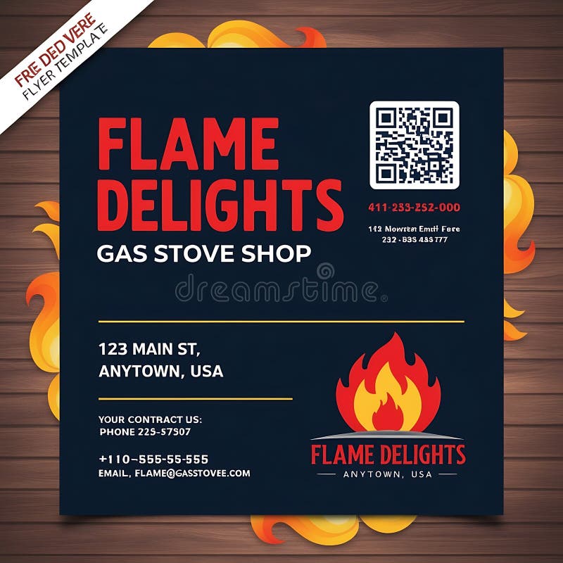 Gas Stove Flyer Banner Template Design Stock Illustration ...