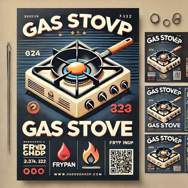 Gas Stove Flyer Banner Template Design Stock Illustration ...