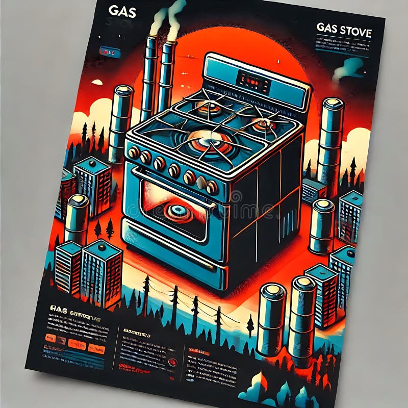 Gas Stove Flyer Banner Template Design Stock Illustration ...