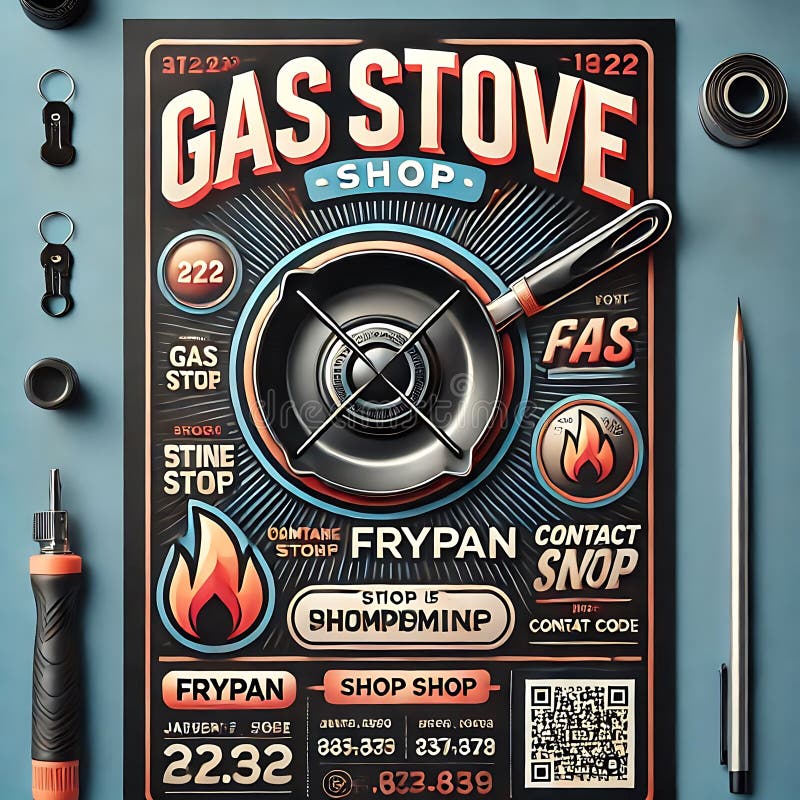 Gas Stove Flyer Banner Template Design Stock Illustration ...