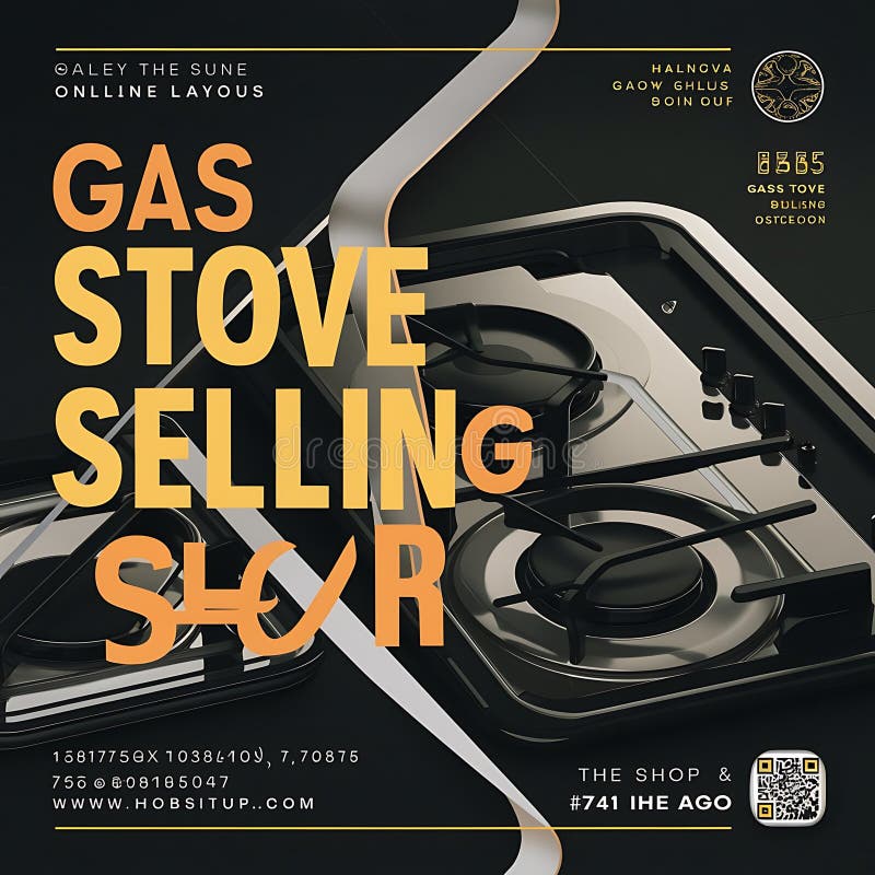 Gas Stove Flyer Banner Template Design Stock Illustration ...