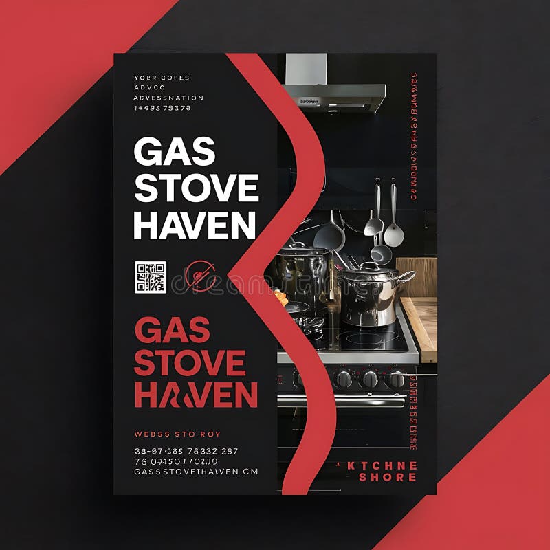 Gas Stove Flyer Banner Template Design Stock Illustration ...