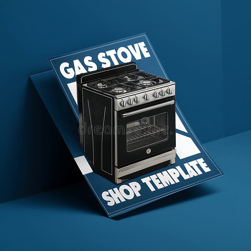 Gas Stove Flyer Banner Template Design Stock Illustration ...