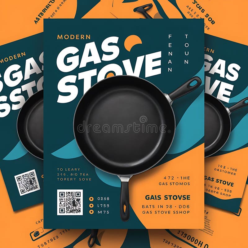Gas Stove Flyer Banner Template Design Stock Illustration ...