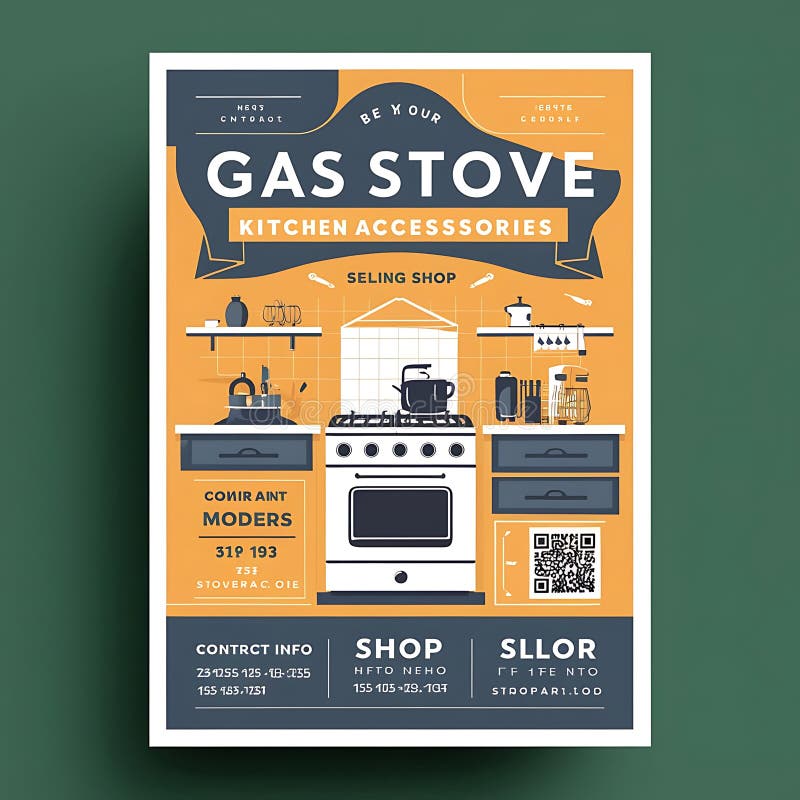 Gas Stove Flyer Banner Template Design Stock Illustration ...