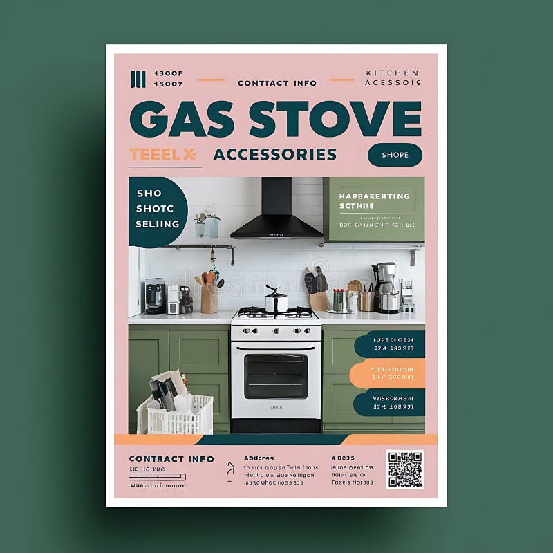 Gas Stove Flyer Banner Template Design Stock Illustration ...