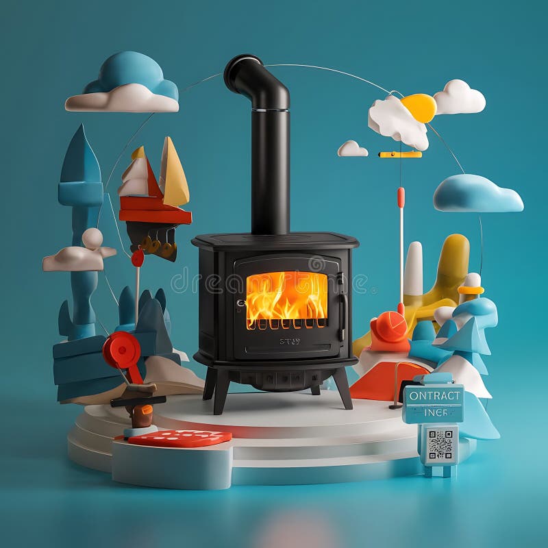 Gas Stove Flyer Banner Template Design Stock Illustration ...