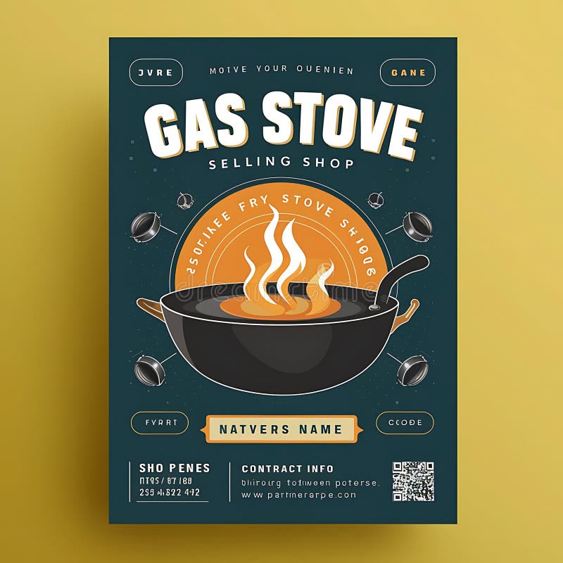 Gas Stove Flyer Banner Template Design Stock Illustration ...
