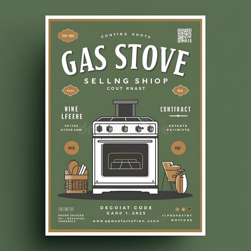 Gas Stove Flyer Banner Template Design Stock Illustration ...