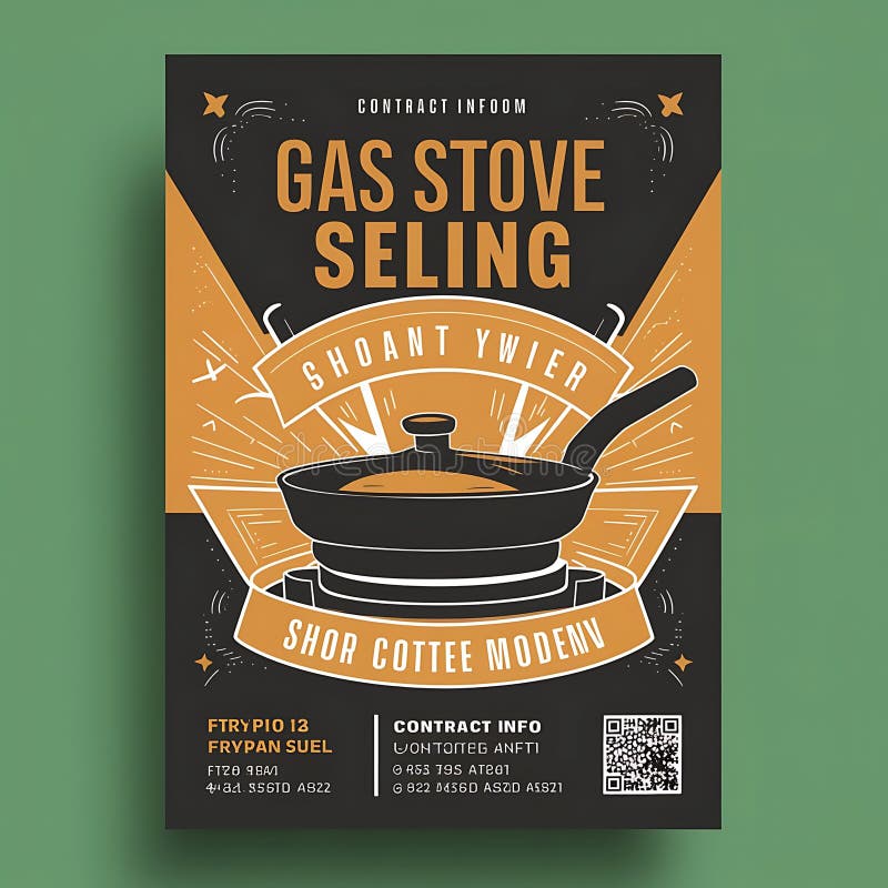 Gas Stove Flyer Banner Template Design Stock Illustration ...