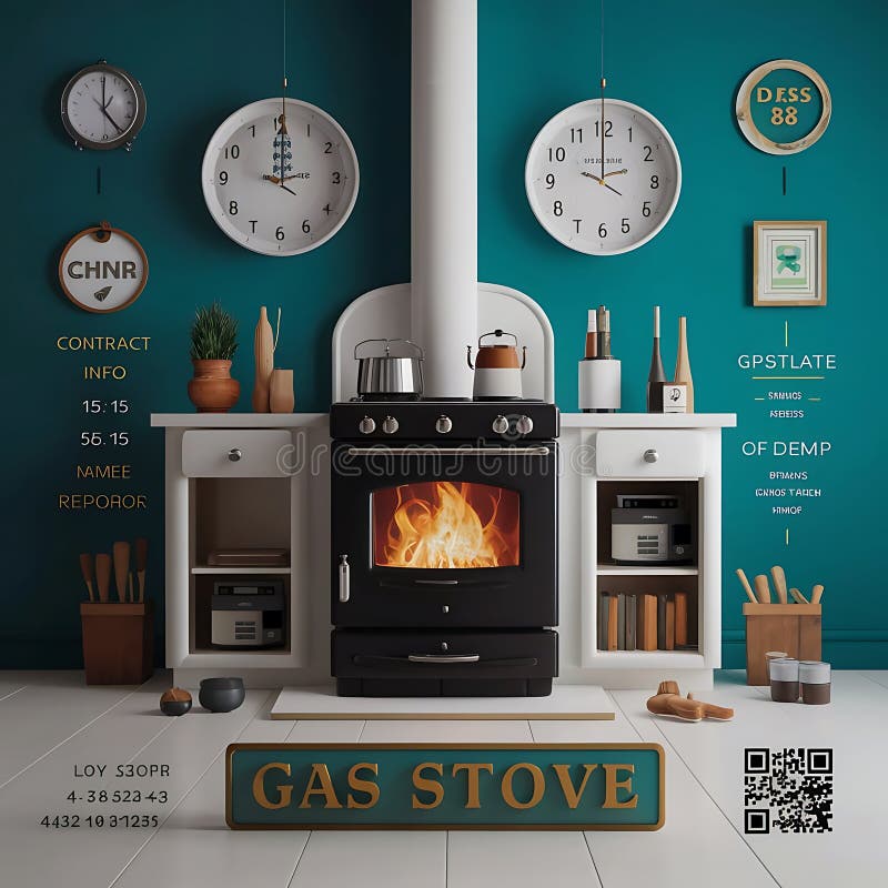 Gas Stove Flyer Banner Template Design Stock Illustration ...