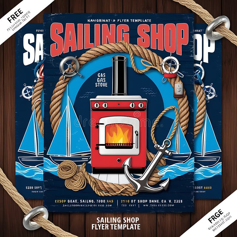 Gas Stove Flyer Banner Template Design Stock Illustration ...