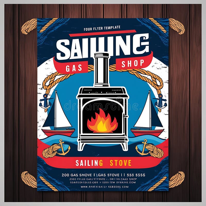 Gas Stove Flyer Banner Template Design Stock Illustration ...