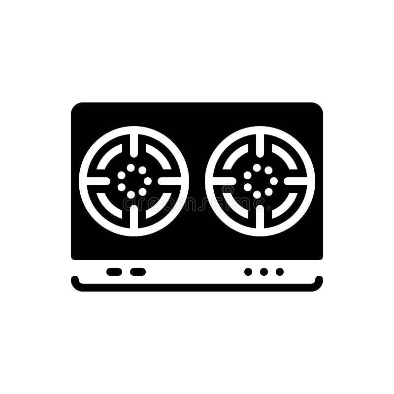 Black Solid Icon for Gas Stove, Gas and Burner Stock Vector ...