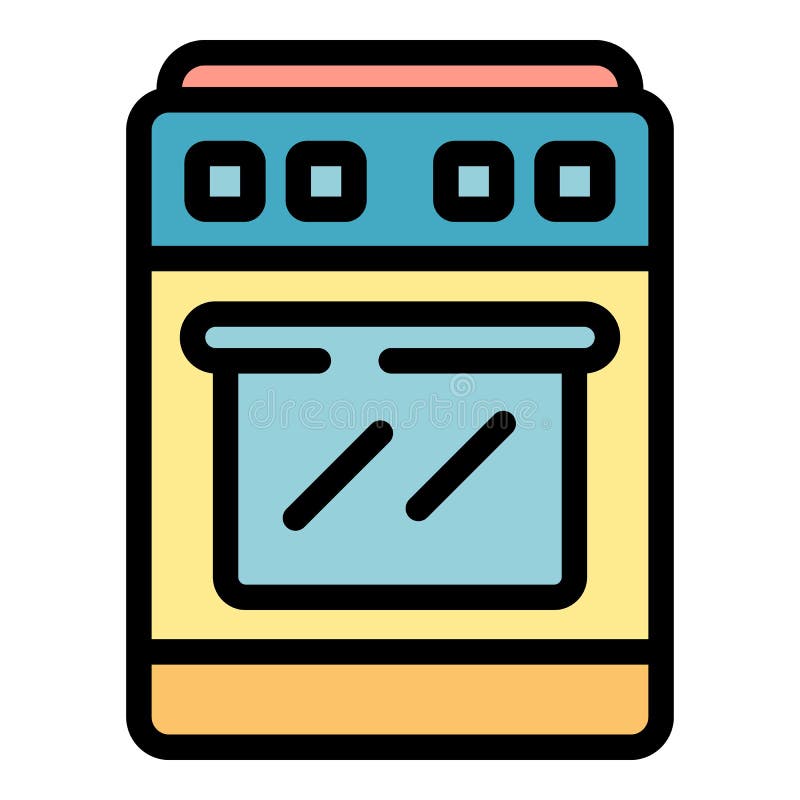 Gas Stove Icon Color Outline Vector Stock Vector - Illustration of flat ...