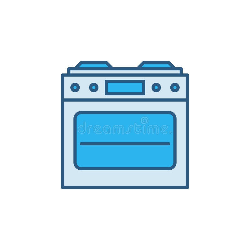 Gas Stove with Oven Outline Vector Icon. Front View Stock Vector ...