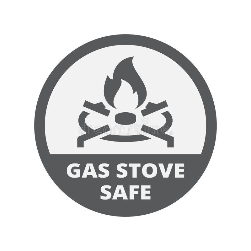 Gas Stove Safe Circle Vector Label Stock Vector - Illustration of fire ...
