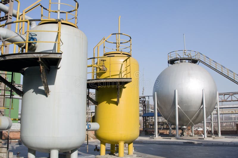 Gas & Oil Fuel Storage Tanks Stock Photo - Image of derv, hose: 13376182