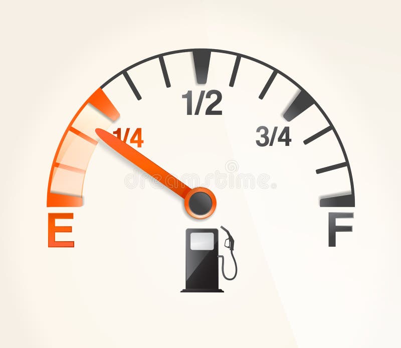 Empty gas tank stock vector. Illustration of gallon, instruments - 5382116