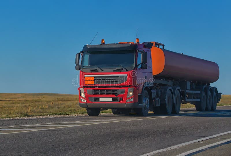 Gas-tank goes on highway stock photo. Image of highway - 63281802