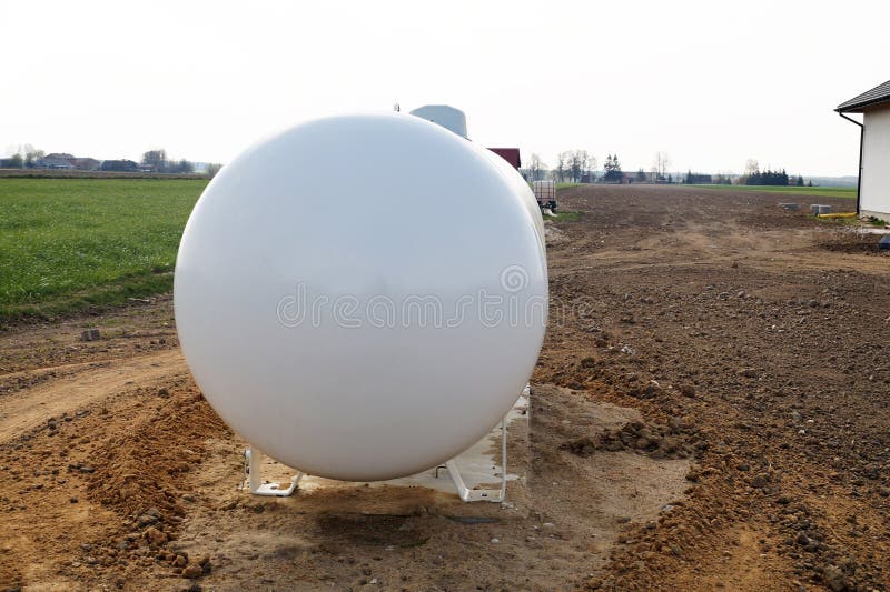 Gas Tank for Heating the House. a Source of Clean Energy Stock Photo ...