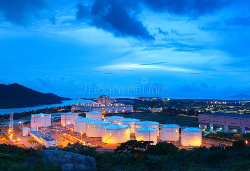 Gas tank at night stock photo. Image of clear, engineer - 24875684